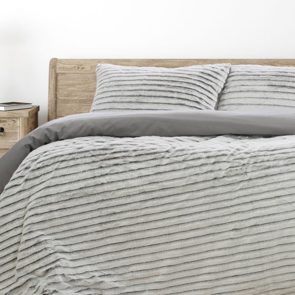 Striped FAUX FUR QUILT COVER SET – Lux Living Australia